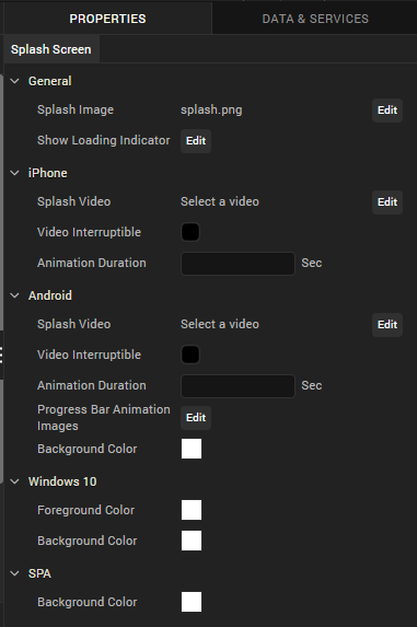 Configure Splash Screens