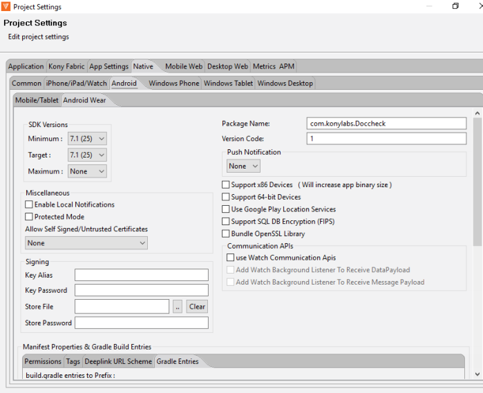 Android Wear Properties