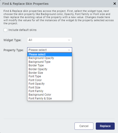 Find and Replace Skin Properties